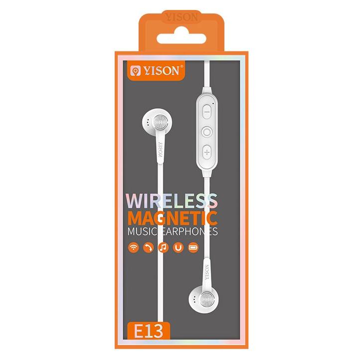 YISON Bluetooth earphones E13-WH με μικρόφωνο HD, | elabstore.gr